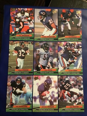 1992 Fleer Ultra CHICAGO BEARS Complete Team set 18 MCMICHAEL, FULLER ...