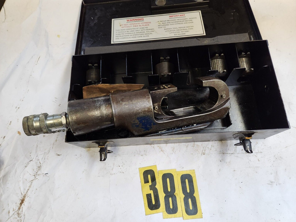 Burndy Y46C Hypress Hydraulic Crimper Tool In Case Dies / Adapter | eBay