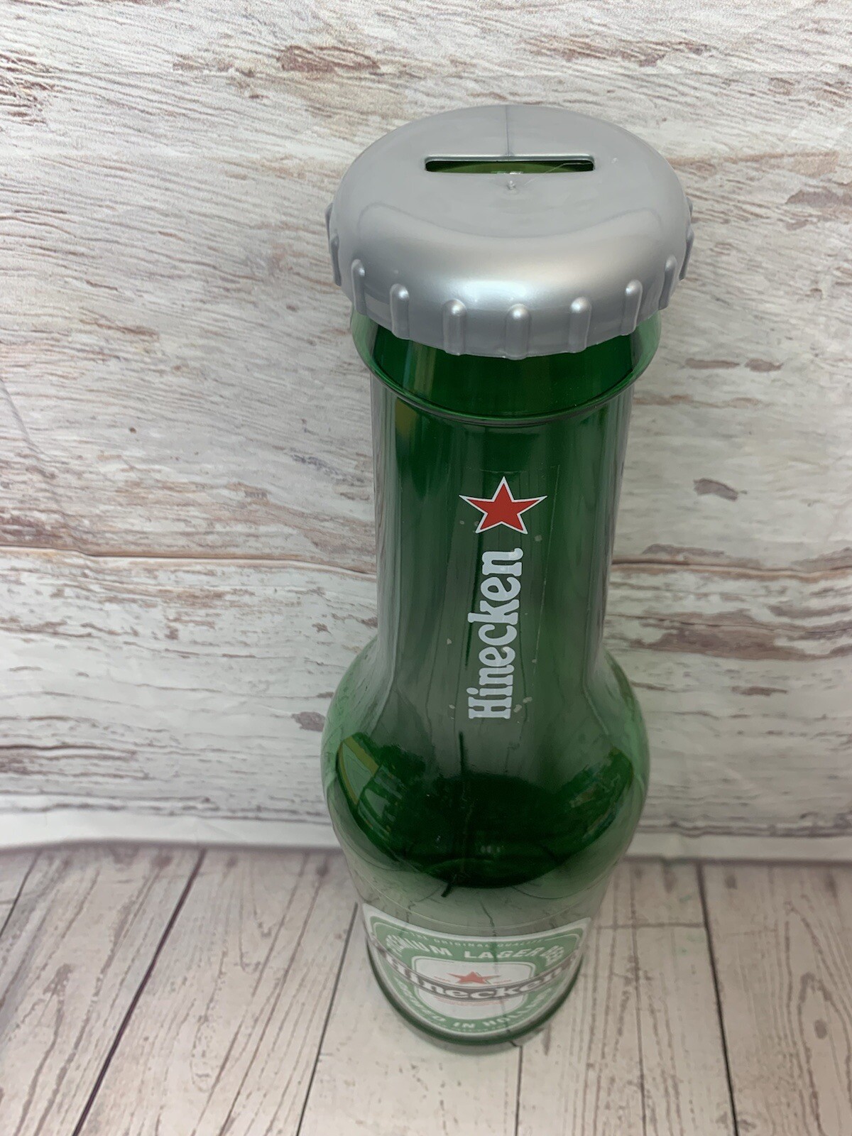 Giant Heineken Money Bottle Coins Savings Plastic Box Pot Piggy Bank ...