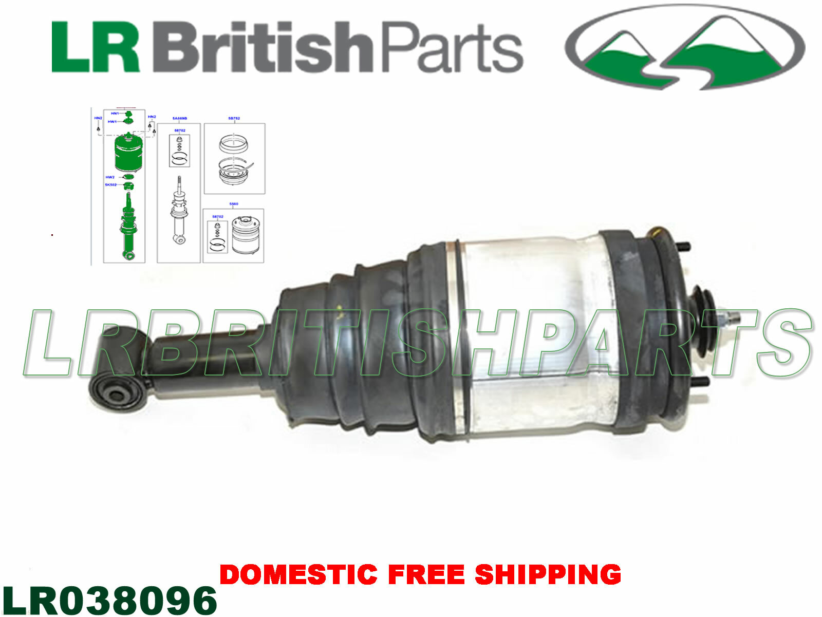 LAND ROVER REAR AIR SPRING SHOCK SUSPENSION STRUT LR4 NEW LR038096 | eBay