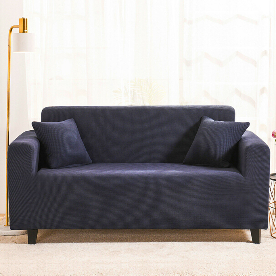 4 Seater Solid Color Sofa Covers Living Room Elastic Cover Furniture ...