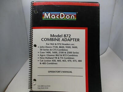 Manuals & Books - Macdon Models