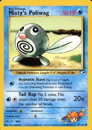 Pokemon Gym Heroes Card 87/132 Misty's Poliwag | eBay