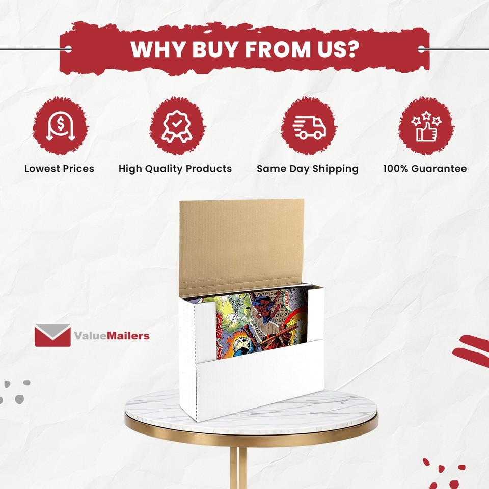 100 LP Premium Record Album Mailers Book Box Variable Depth Laser Disc ...