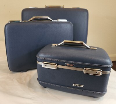 Samsonite Saturn Blue Luggage Hard Shell Train Case Suitcase (Set of 3 ...