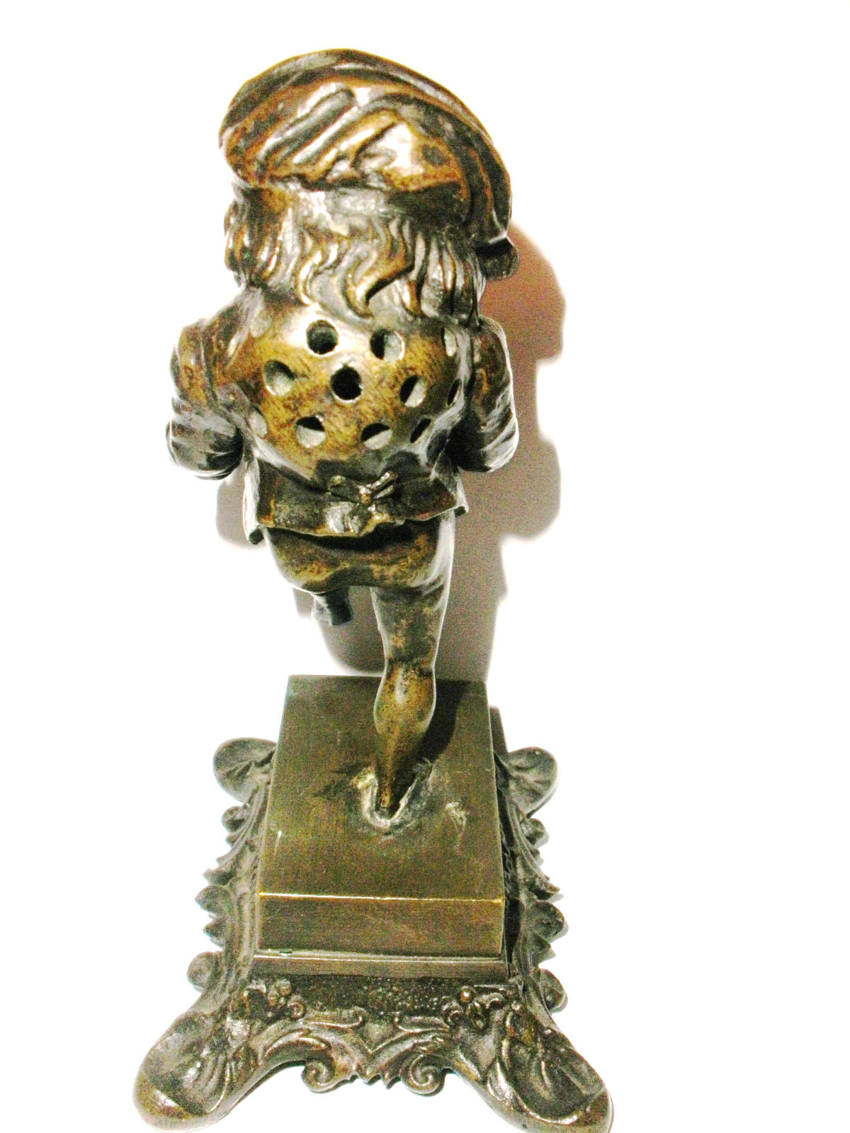 Rare Fine antique 19thc bronze toothpick holder caddy scary dwarf ...