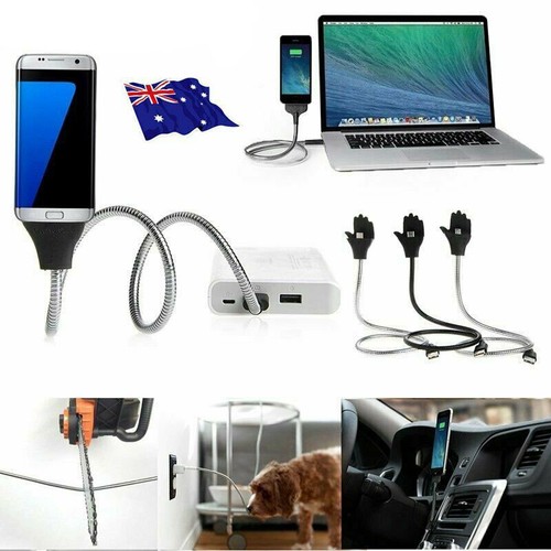 Lazy Stand Up Charging Cable Flexible Phone Holder Bracket USB Charger ...