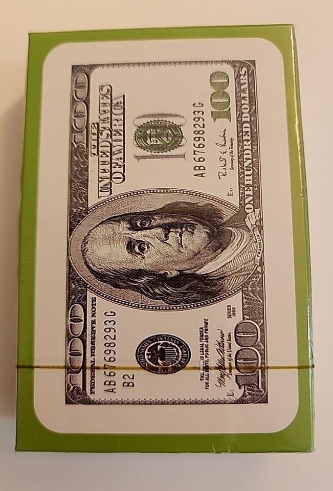 Novelty Collector Playing Cards $100 Dollar Bill Ben Franklin Brand New ...