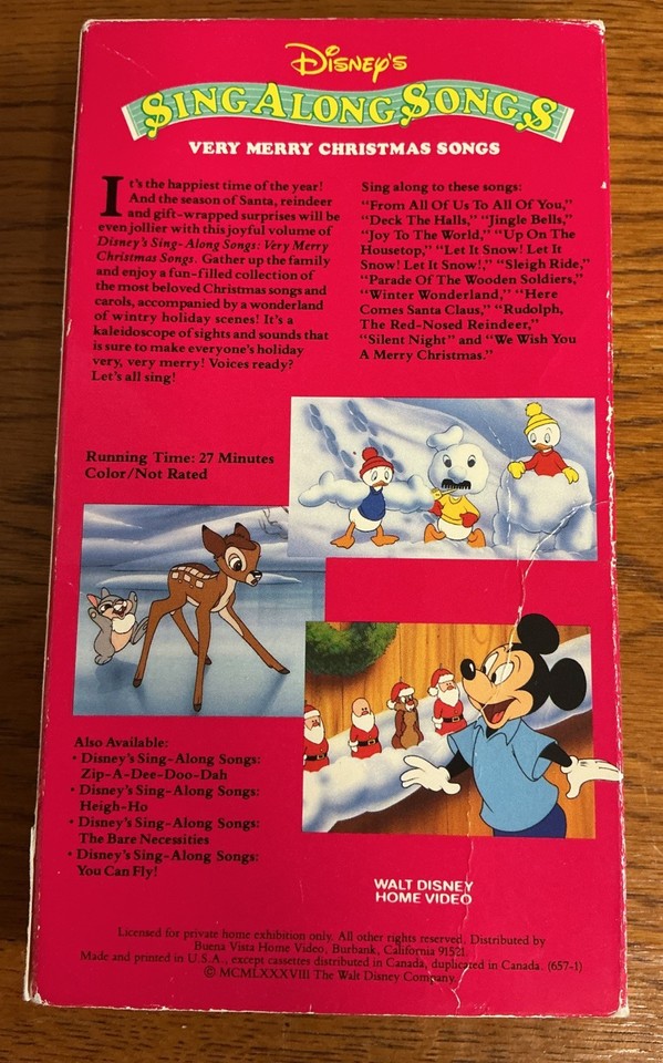 Disney Sing Along Songs Very Merry Christmas VHS **Buy 2 Get 1 Free ...
