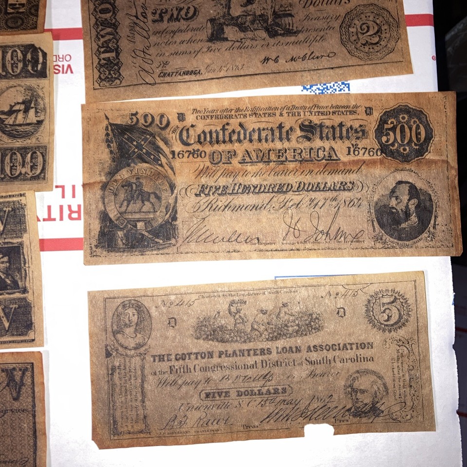 United States & Confederate Currency Reproductions Lot of 17pcs See ...
