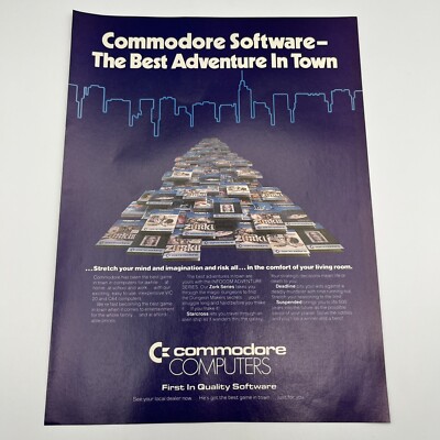 Commodore 64 Computer Software 1984 Print Ad 8"x11" retro computer ...