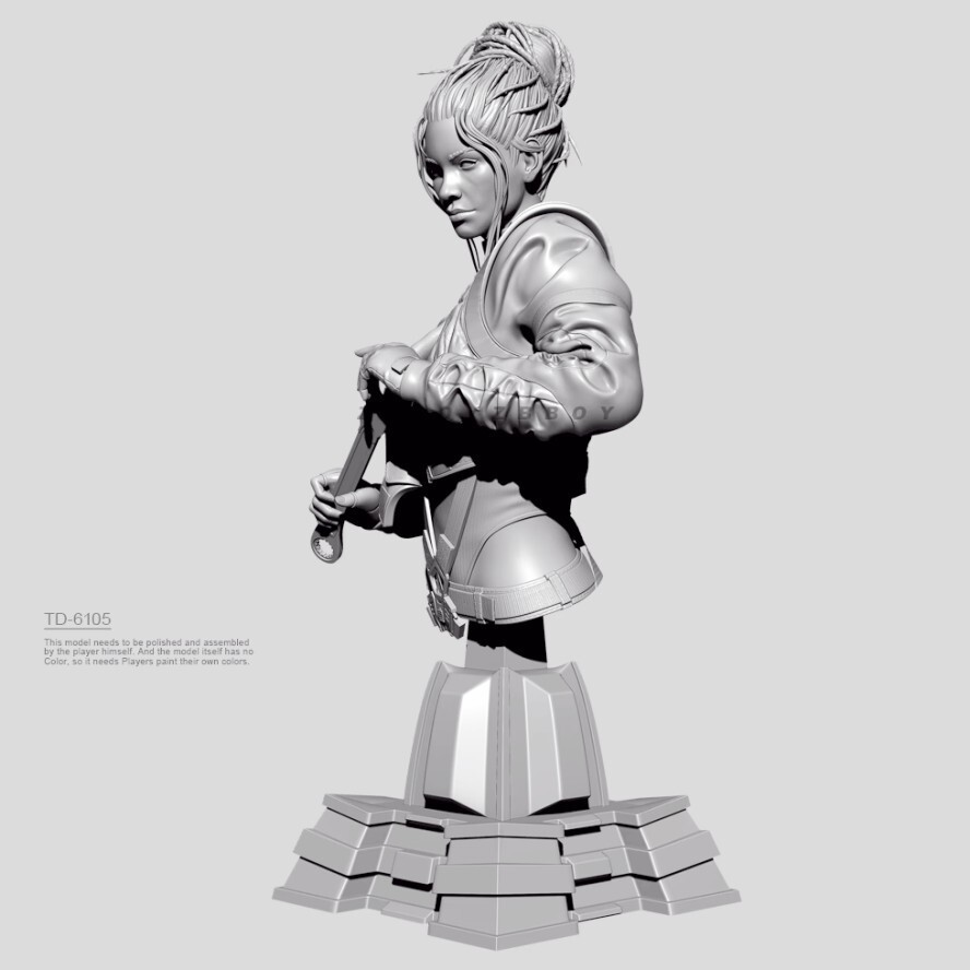 70mm resin bust figures model 3D printing of a mechanical woman's bust ...