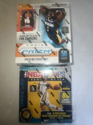 2019-20 Panini NBA Prizm Mega Box & 2019-20 Hoops NBA Mega Box (2) Box ...