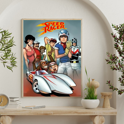 VINTAGE REPRODUCTION RACING POSTER SPEED RACER RACER X CARTOON 80s ...