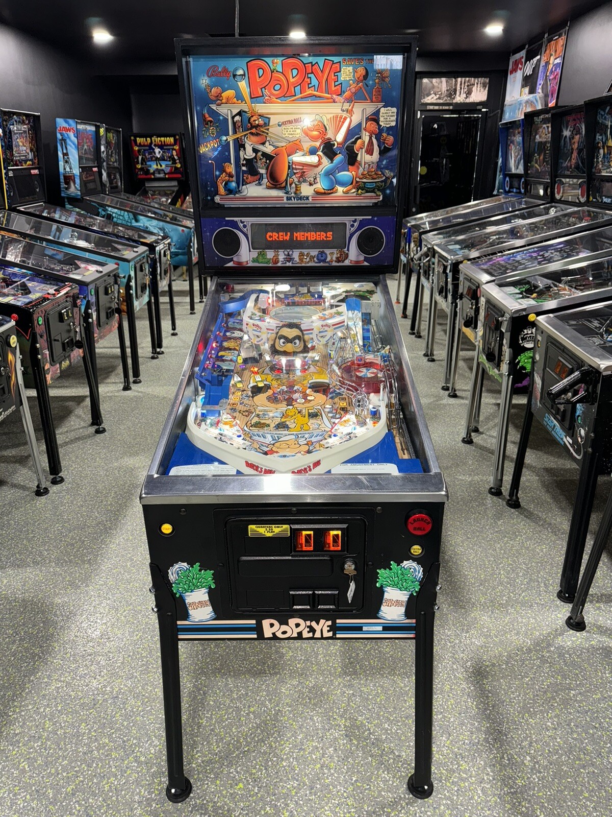 Popeye Machine Bally 1994 LEDS Free Shipping Orange County Pinballs ...