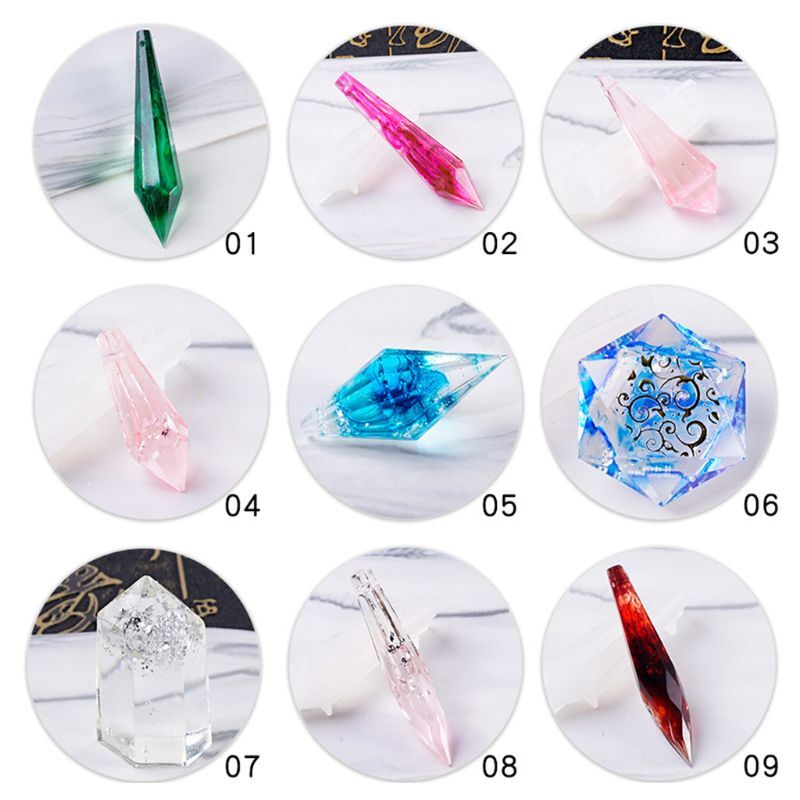 Set Crystal Epoxy Resin Mold Pendulum Casting Silicone Mould Making Too ...