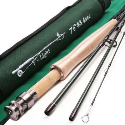 V-light Small Streams Fly Fishing Rod 1/2/3WT 6'/6'6"/7'/7'6" Panfish ...