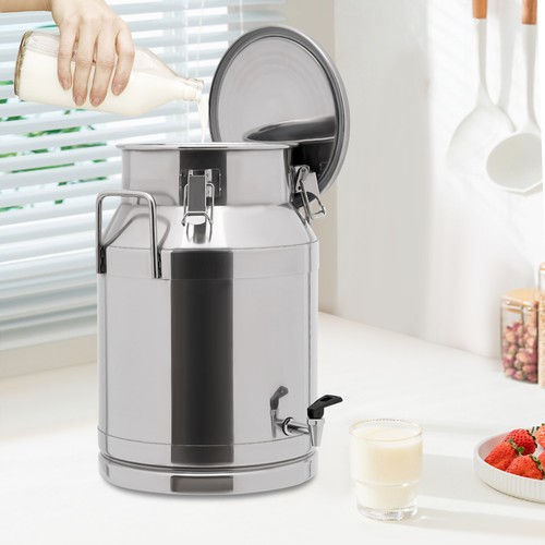 30L Stainless Steel Milk Can Oil Pail Storage Bucket Wine Barrel ...