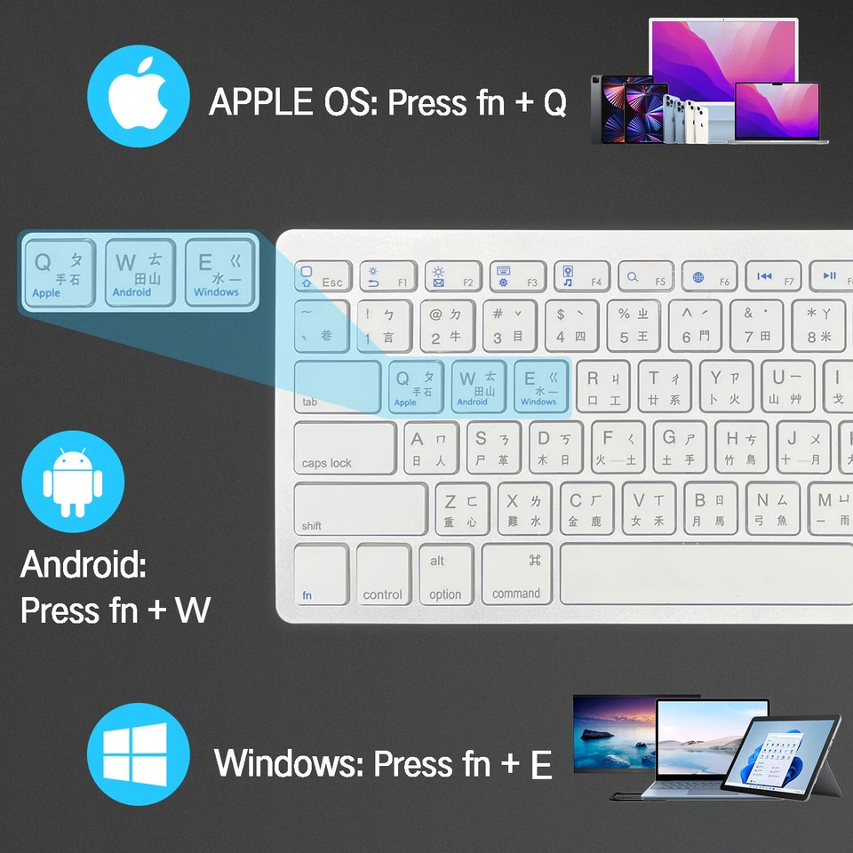 Traditional Chinese Language Ultra-Thin Wireless Keyboard for PC ...
