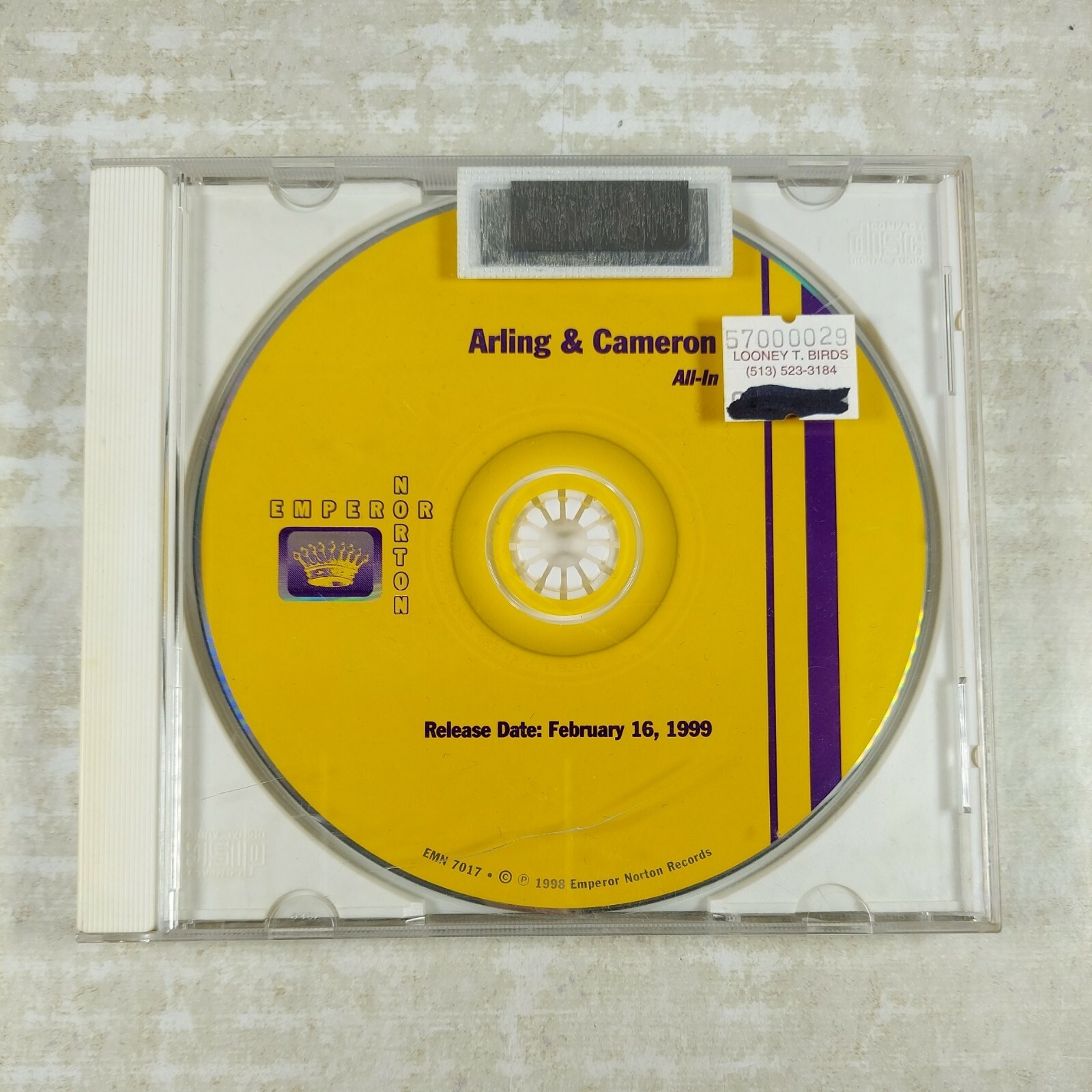 All-In by Arling & Cameron CD, Feb-1999, Emperor Norton Promo ...