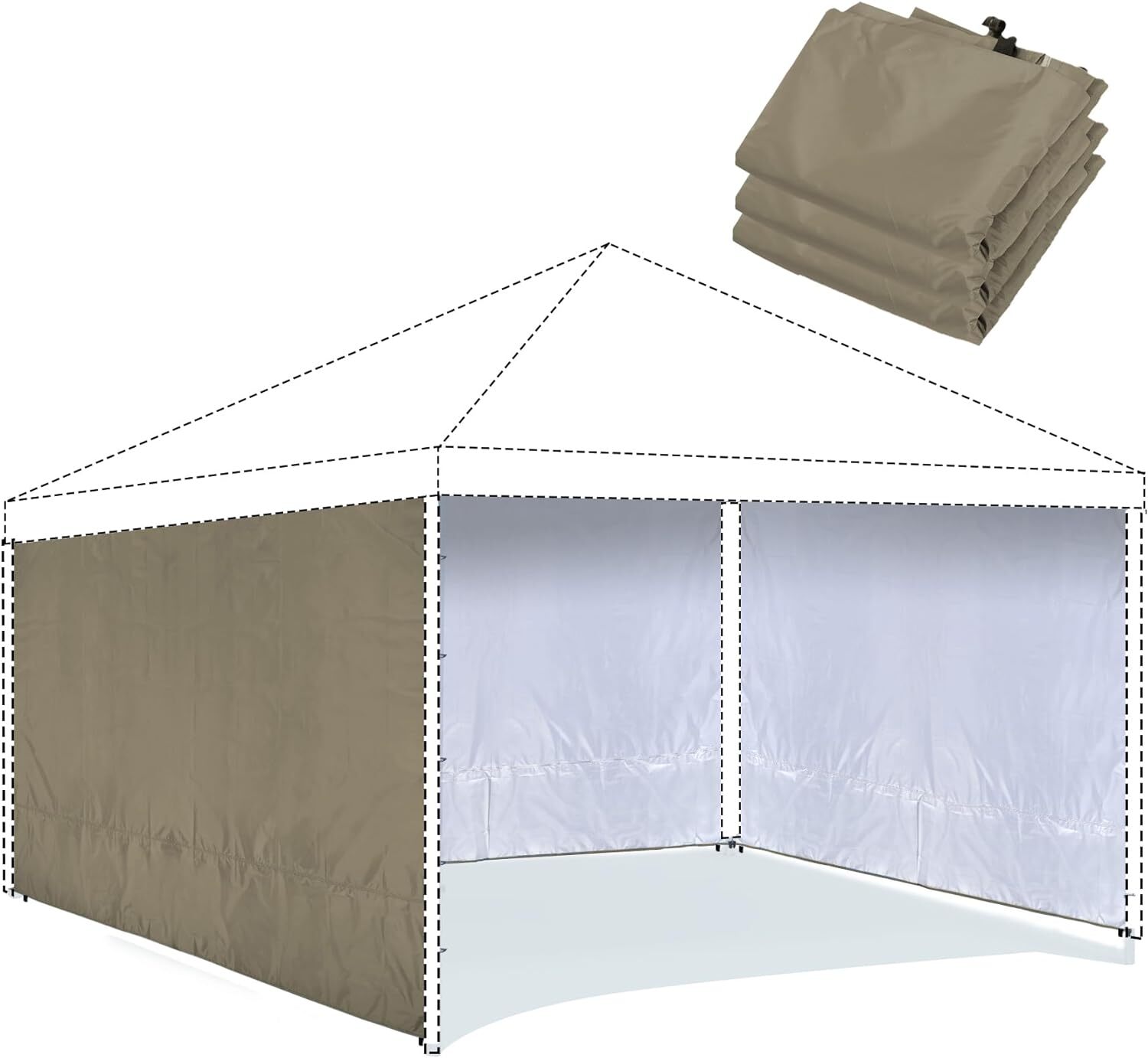 Carpa De Patio 10x10 Toldo Para Fiesta Exterior Playa Con 3 Paredes ...