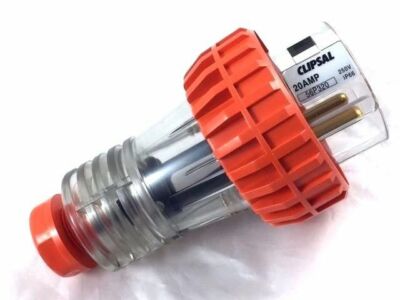 Clipsal 56P320 56P320EO 20A 20-amp 3 Pin plug Straight Round Single ...