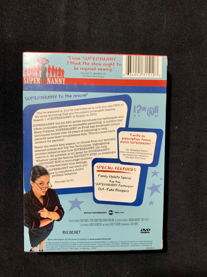 Supernanny - Season 1 (DVD, 2006, 3-Disc Set) NEW/SEALED Target ...