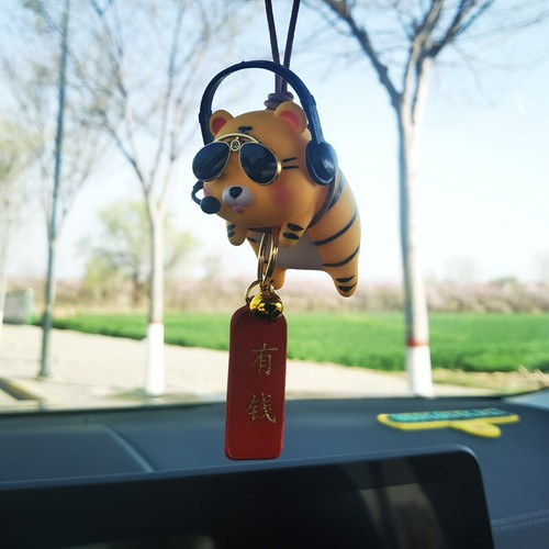 Universal Hanging Rope Tiger+Rich Car Pendant Auto Rearview Mirror ...