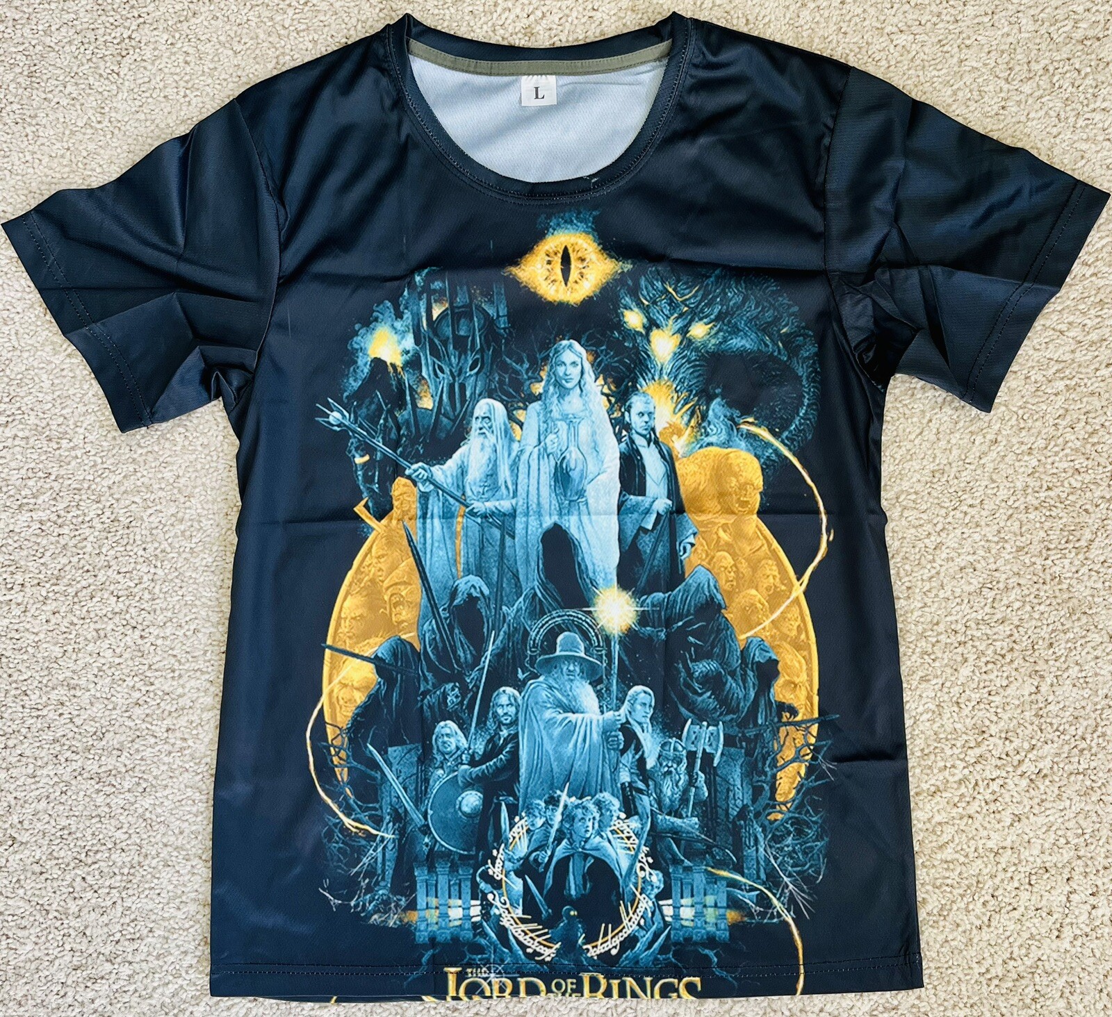 New LORD OF THE RINGS Gandalf Hobbit Mens Graphic Movie Tee T Shirt Dri ...