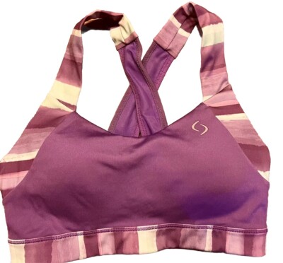 Brooks Women Uplift Crossback Striped Running Bra Small 32C 32D 34C ...