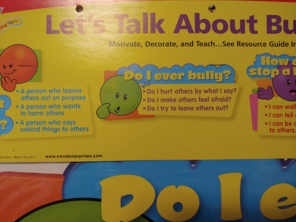 School Supplies: "Lets Talk About Bullying" Bulletin Board Set/4 Lg ...