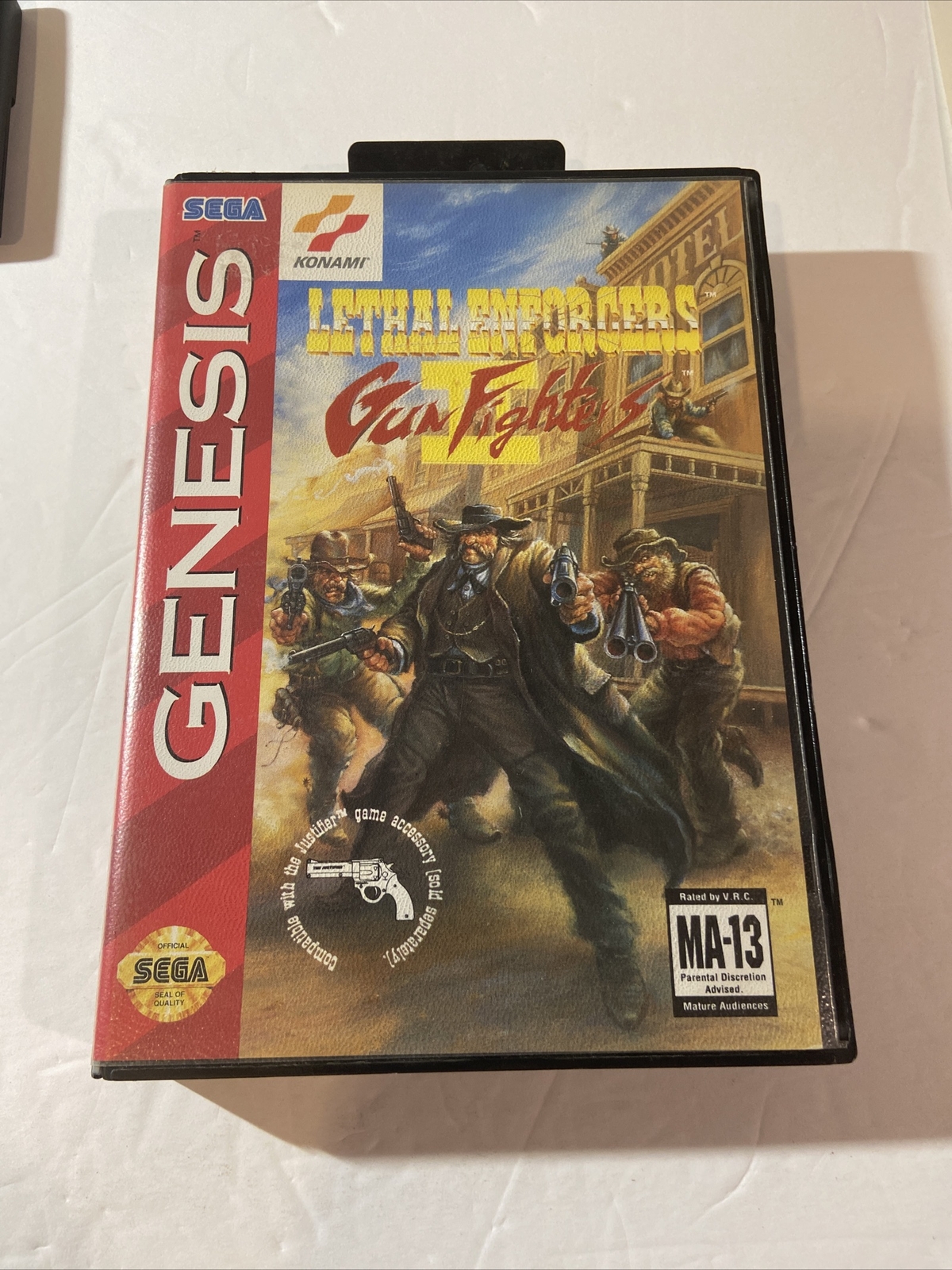 Lethal Enforcers II Gun Fighters Sega Genesis Cart w/ Case Hang-Tab ...