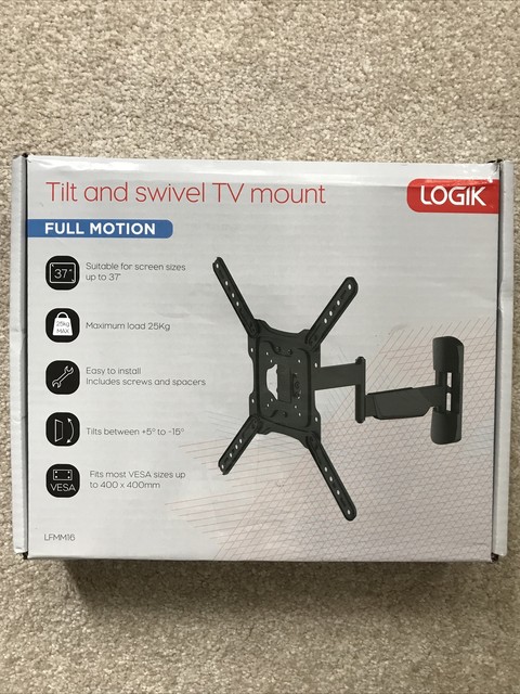 Logik Tilt & Swivel TV Mount Upto 37" Full Motion Lfmm16 UK Post for ...