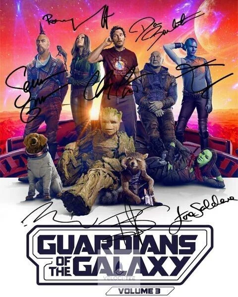 GUARDIANS OF THE GALAXY CAST X 13 SIGNED PHOTO PRINT