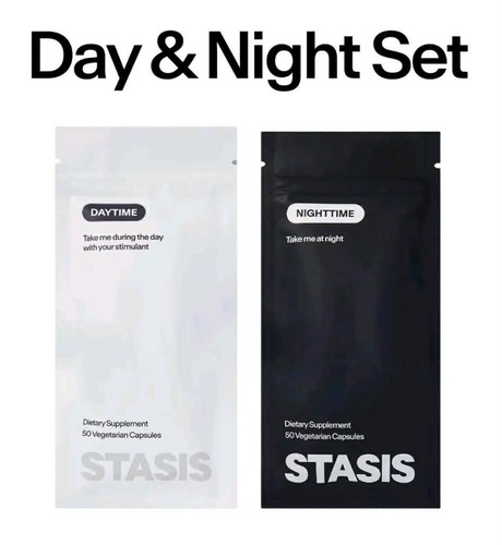STASIS Nighttime And Daytime Dietary Supplements 50 Capsules Each | eBay