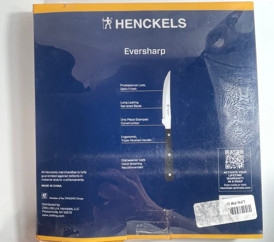 NEW JA Henckels 8 Pc Eversharp Steak Knife Set Knives Stainless Steel Serrated | eBay