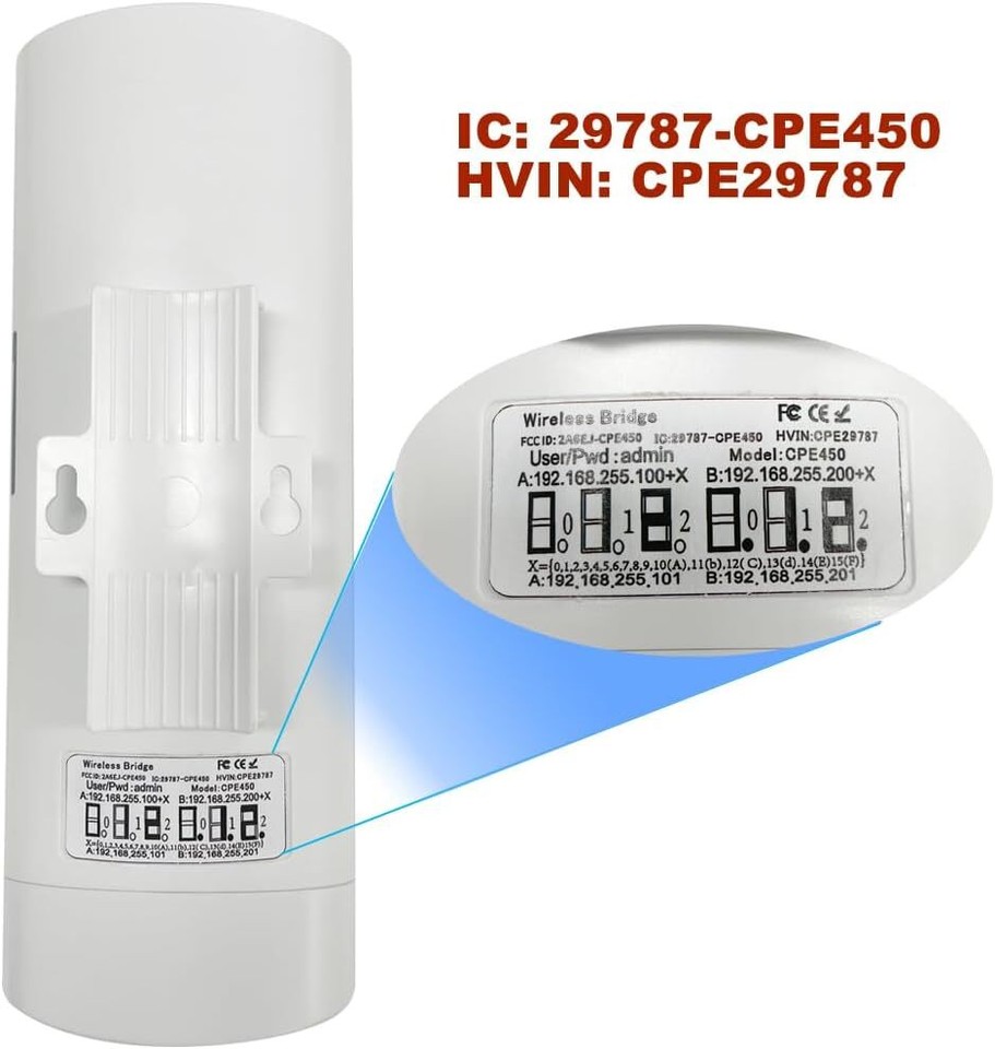 Ueevii Wireless Bridge Gigabit High Speed Point to Point WiFi Outdoor ...