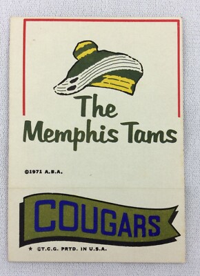 ABA 1973 Topps Basketball Insert - Memphis Tams - Cougars | eBay