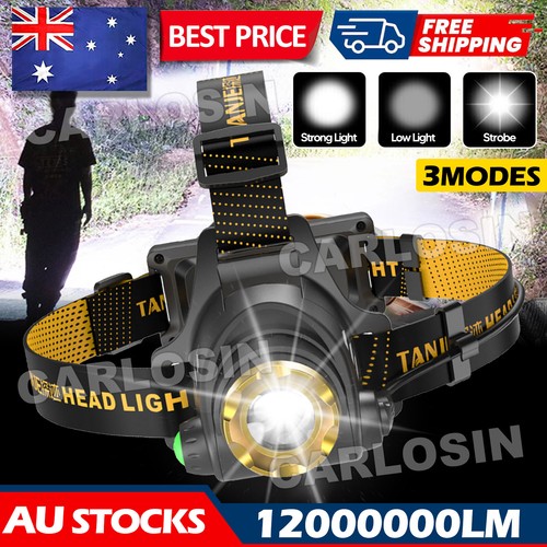 12000000lm USB Rechargeable Headlamp Headlight Head Torch Lamp Flashlight LED AU | eBay Australia