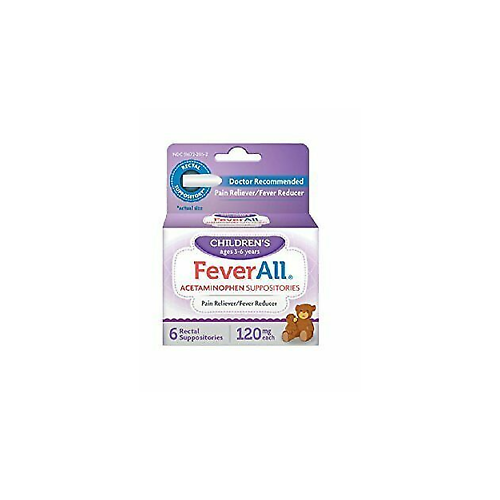 FeverAll Children's Acetaminophen Suppositories Pain & Fever Relief 6 ...