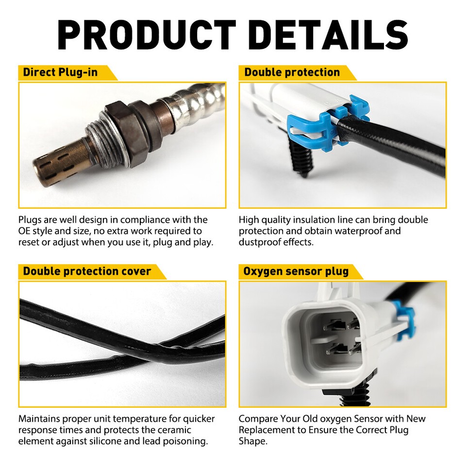 4PCS O2 Oxygen Sensors for 03 04 05 GMC Sierra 1500 5.3L 15284 SG1857 ...