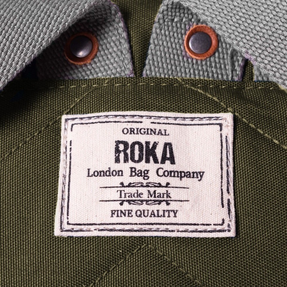 Roka Bantry B Small Recycled Canvas Weather Resistant Backpack Bag Moss ...