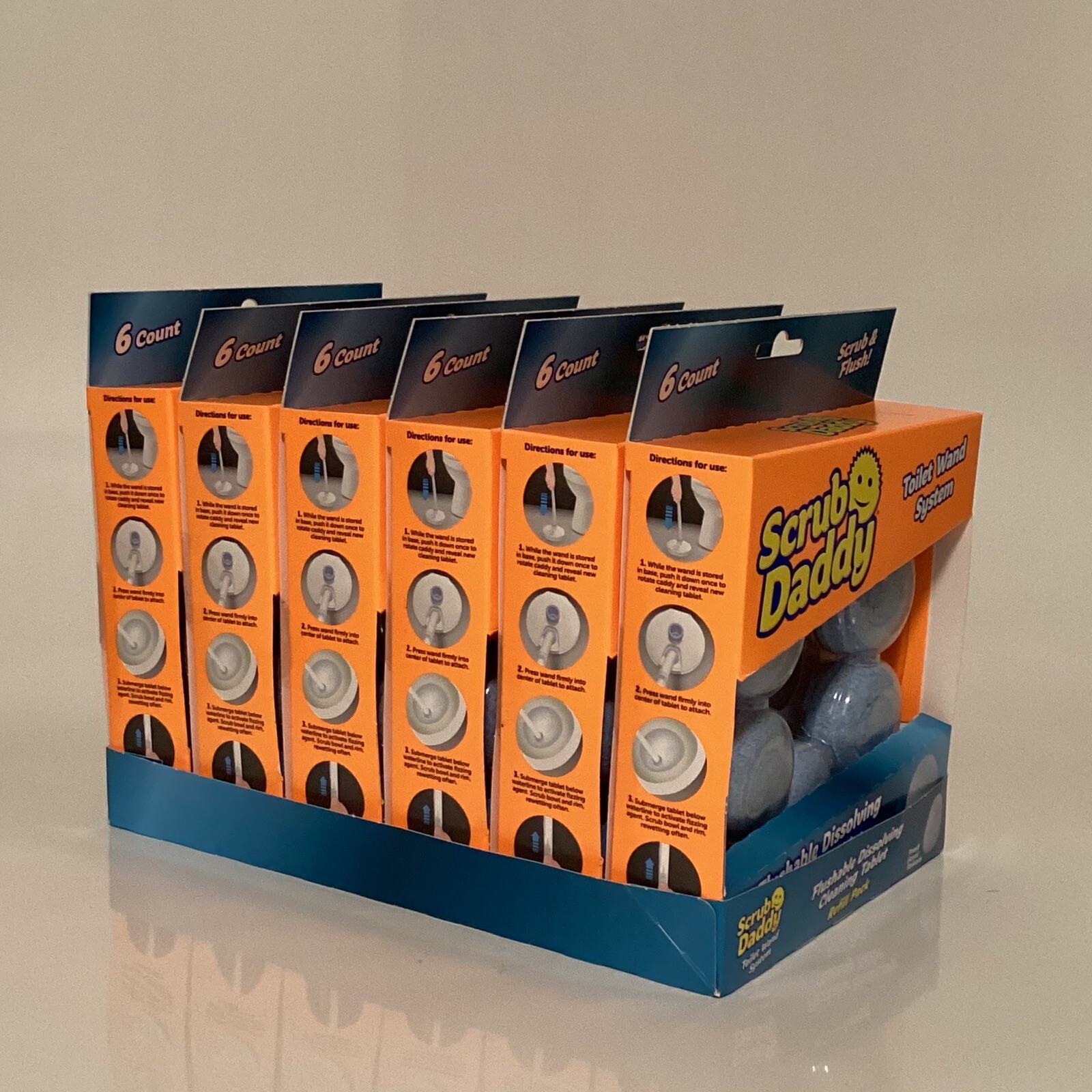 Scrub Daddy Toilet Wand System Refills Case Cleaning Tablets 6 Packs of ...