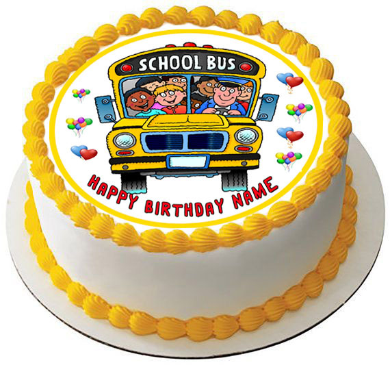 School Bus - Edible Cake Topper OR Cupcake Topper, Decor | eBay