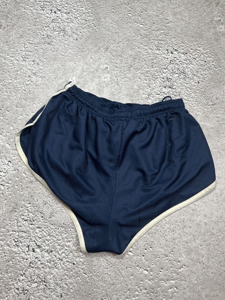 Vintage ASICS navy blue running shorts Syria made 90s retro athletic L ...