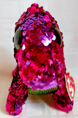 2018 Ty Beanie Baby Flip Pink Dinosaur Stompy Plush Stuffed Animal Toy ...