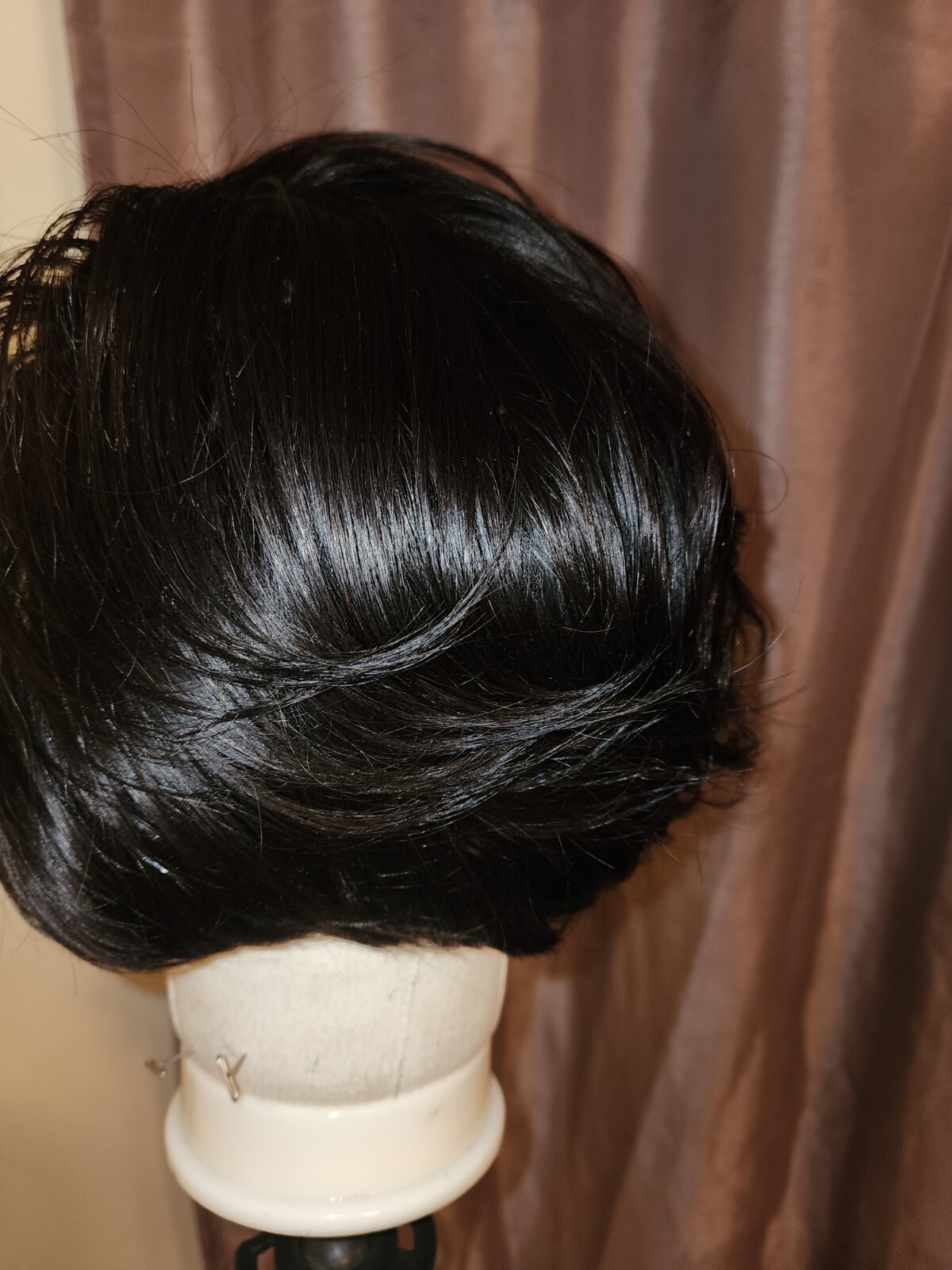 human hair wigs 100% natural bob closure with 6 inch parting on either ...