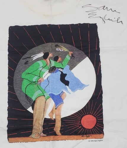 Sam English Art Signed 1995 Native American Indian Medicine Man TShirt ...
