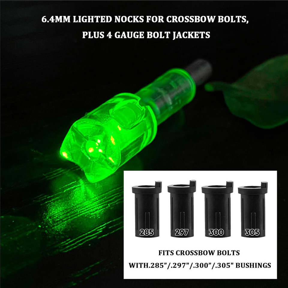 6-Pcs Crossbow Bolts Lighted Nocks Lights Up Automatically with ...