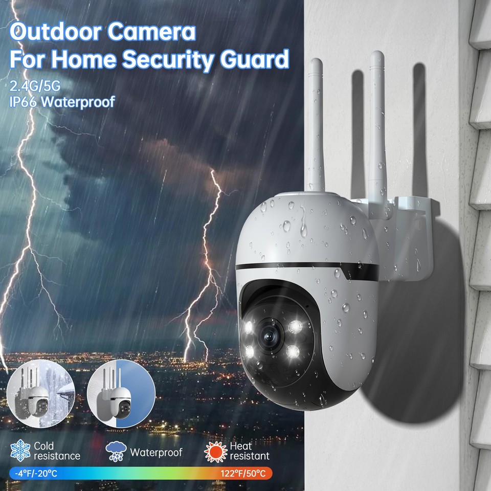 5G & 2.4G WiFi Outdoor Security Camera 2K Wireless Home Camera Easy ...